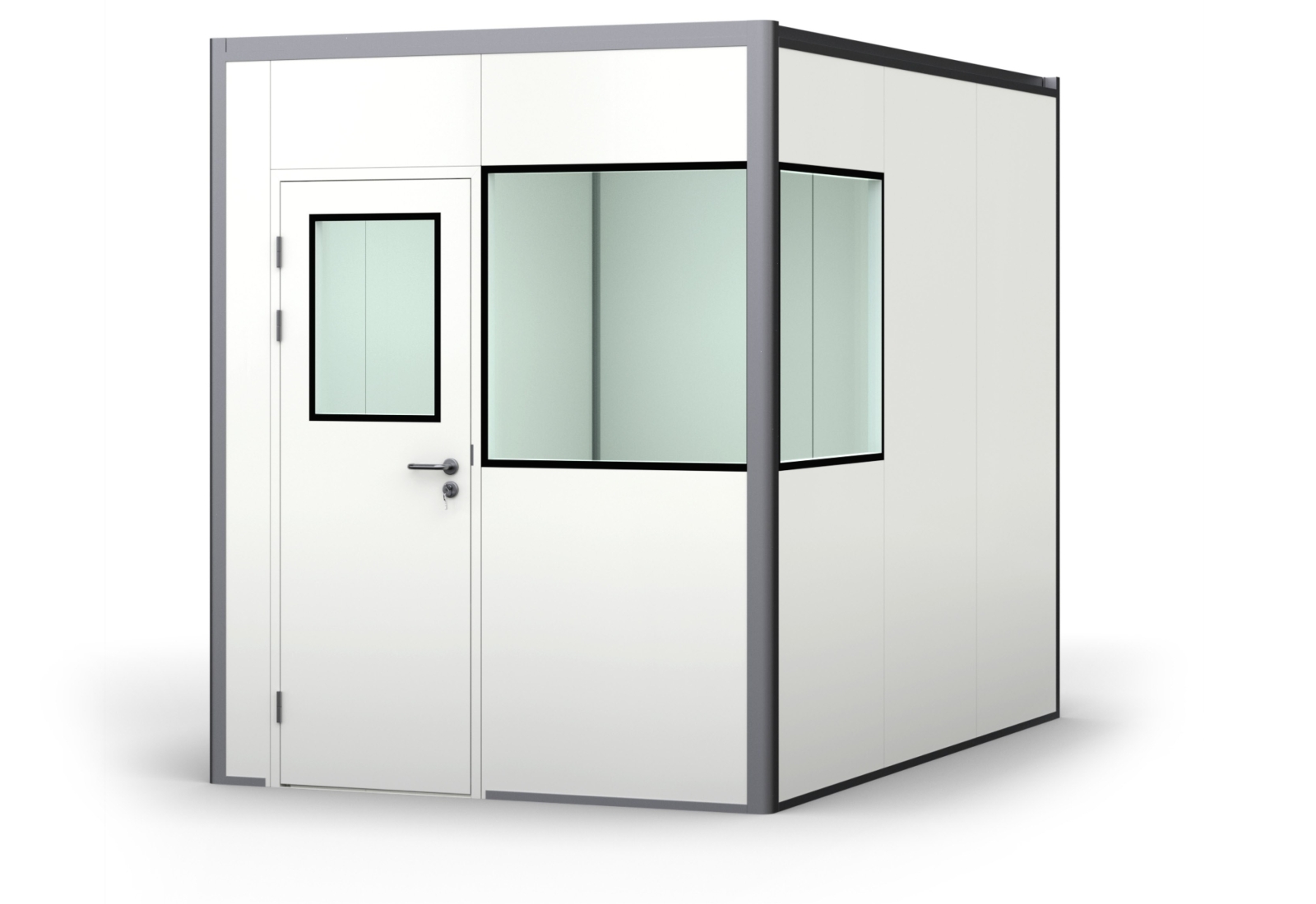 Halová kancelář PREFAB-6, 2x okno, 1x dveře (7x stěnový panel, 2x ...