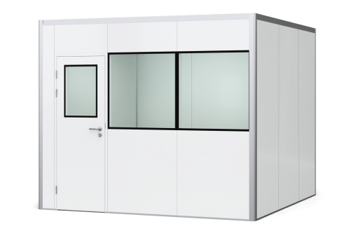 Halová kancelář PREFAB-9, 2x okno, 1x dveře (9x stěnový panel, 3x ...